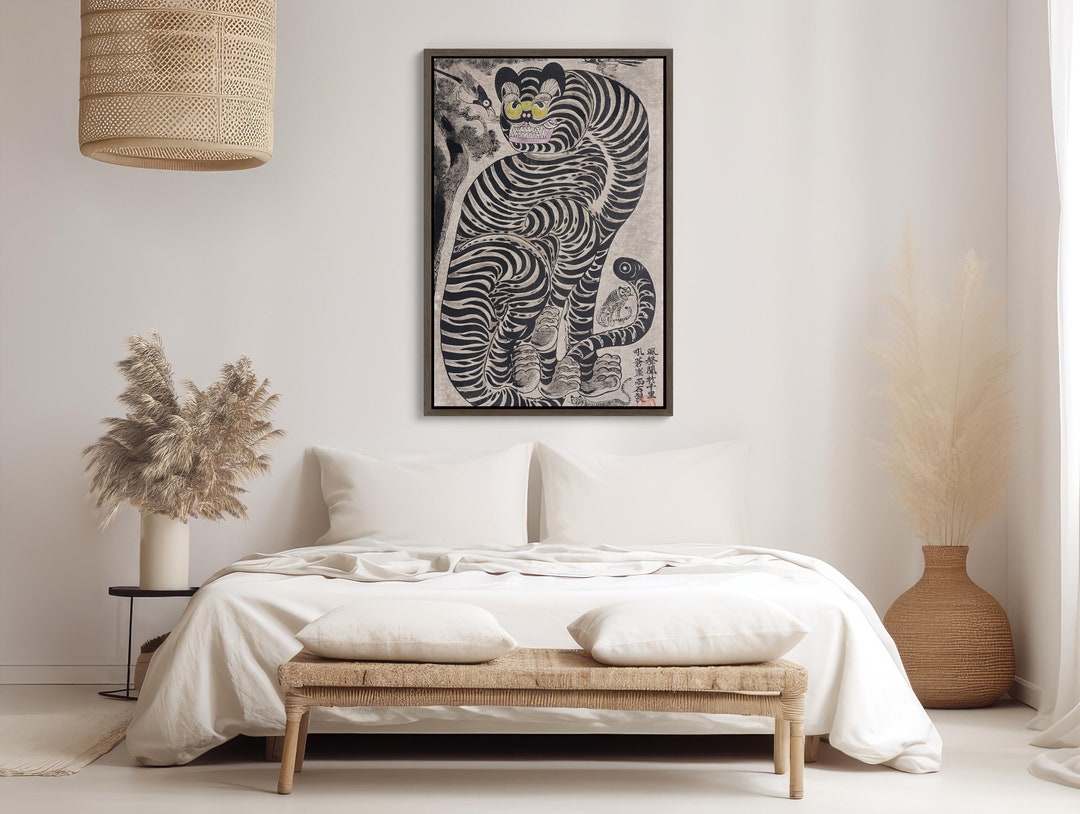 Japanese Inspired Woodblock Print - "talismanic Tiger" Museum Quality ...