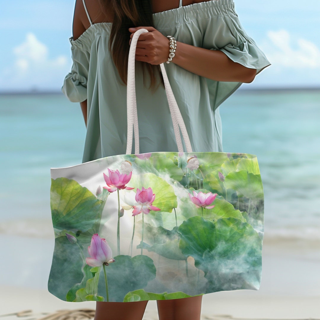 Weekender Bag japanese Artist-inspired Weekender Bag: Elegant Lotus ...