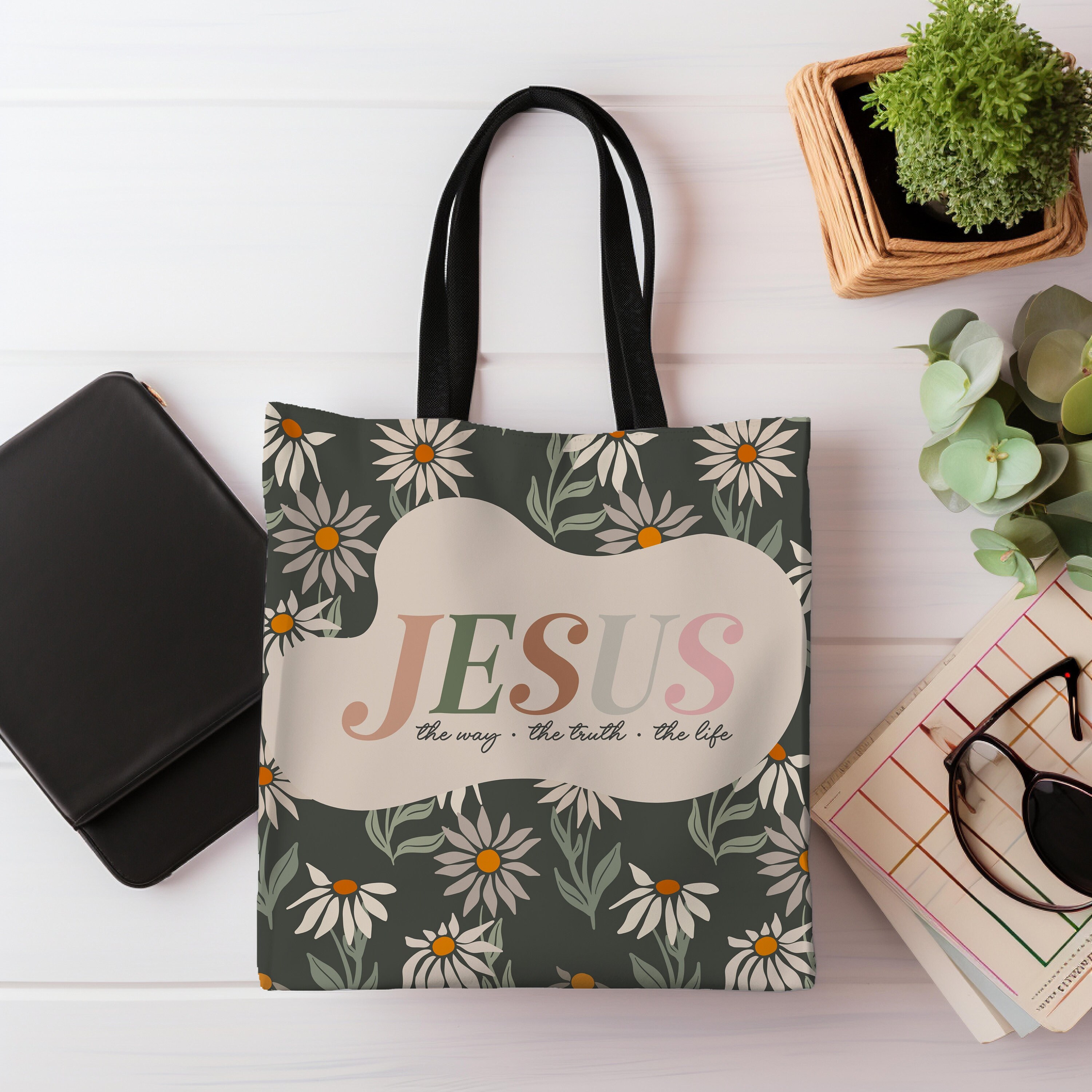 Christian Tote Bag Church Tote Canvas Tote Bag Christian Gifts Baptism ...