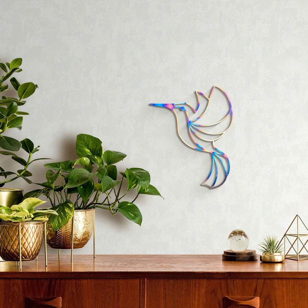 Glossy Hummingbird Wall Art Decor, Flying Bird Hanging on Wall ...