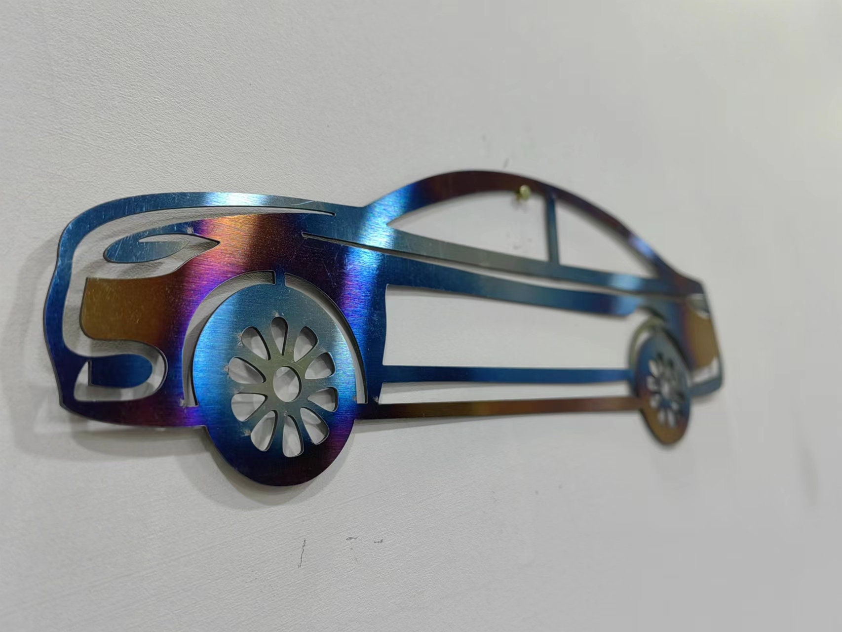 Brushed Car Metal Wall Decor, Silhouette Metal Car Wall Art, Car Garage ...