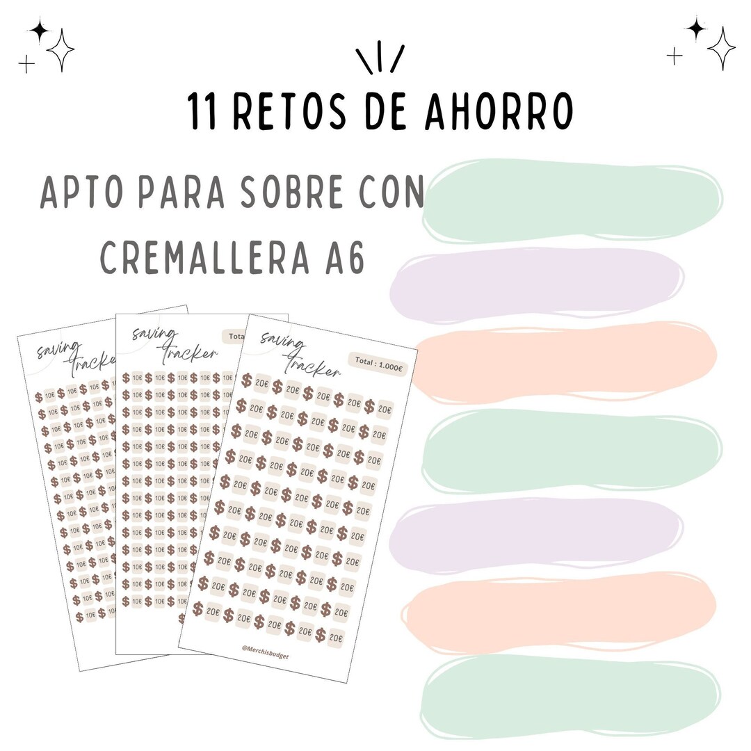11 Hermosos Retos De Ahorros - Español - Etsy