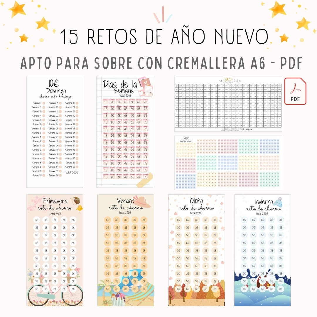15 Hermosos Retos De Año De Nuevo 2025 - Español - Etsy