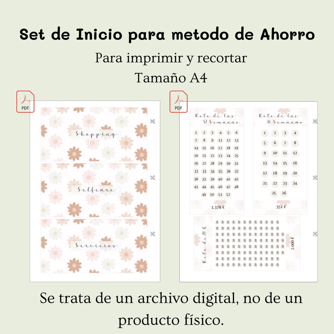 Set Completo 81 Plantillas Para Inicio Method De Ahorro Con Sobres Margaritas - Etsy