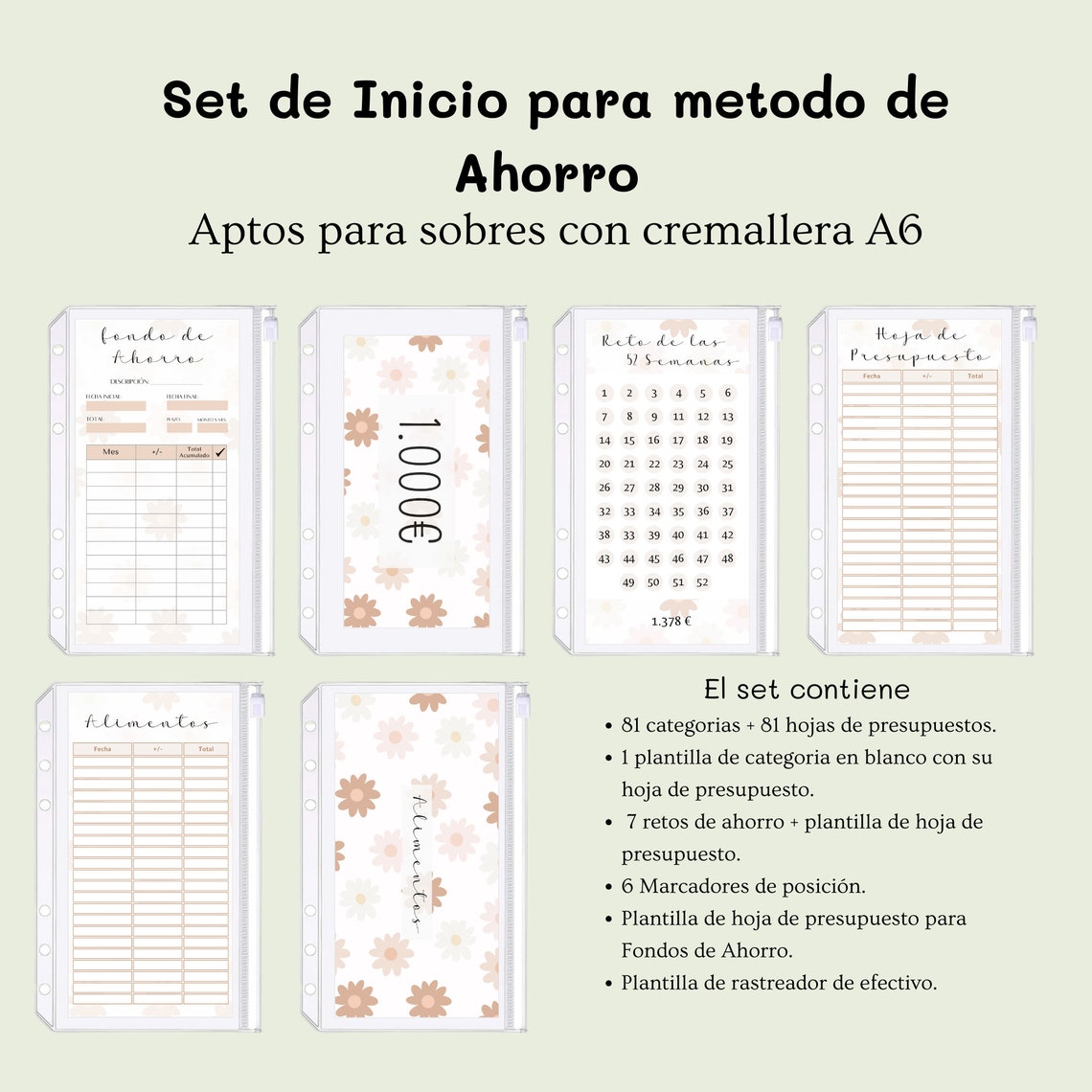 Set Completo 81 Plantillas Para Inicio Method De Ahorro Con Sobres Margaritas - Etsy