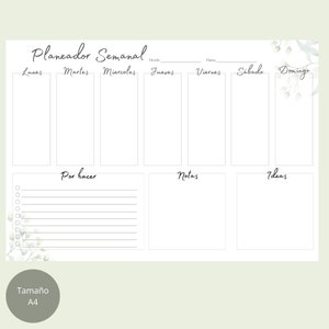 Planificadores Mensuales, Semanales Y Diarios - Coleccion Hoja - Etsy