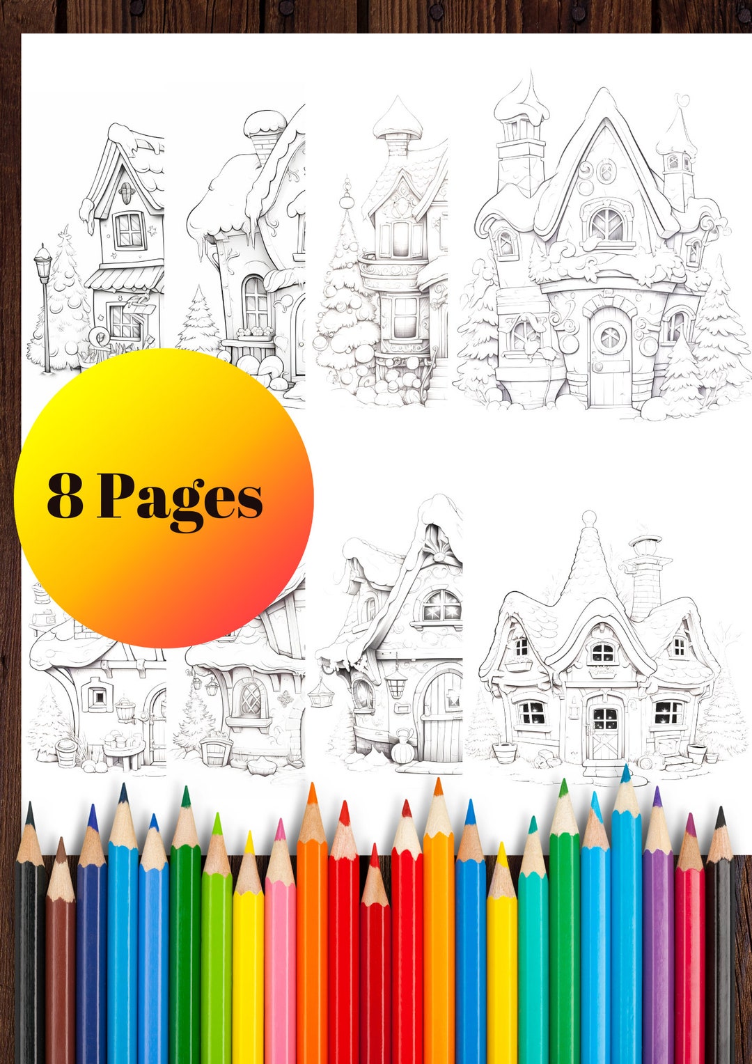 Christmas House Mathieu Rignault ART Coloring Book Coloring - Etsy