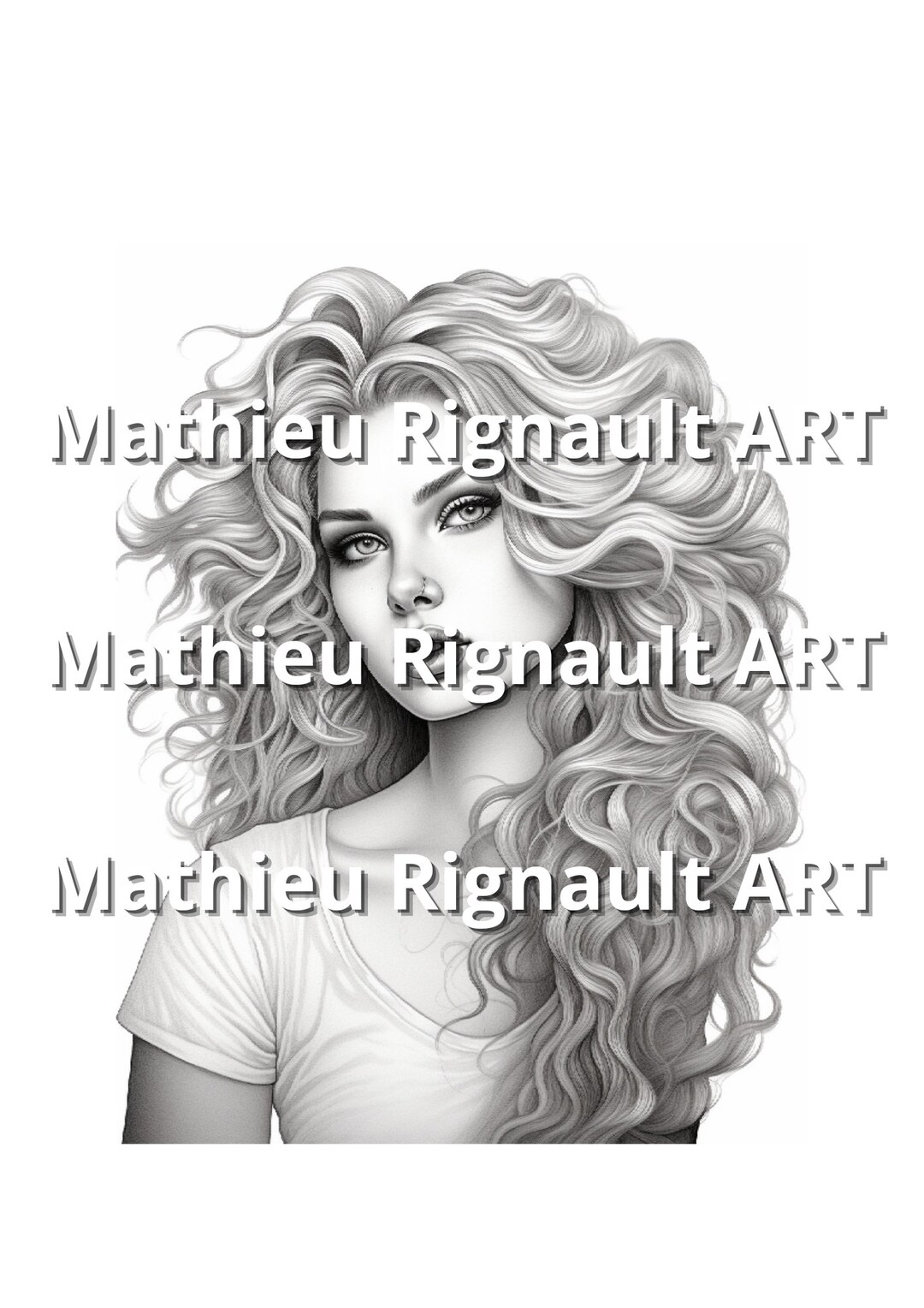 Thea Coloring Beautiful Woman Coloring Pages for Kids and - Etsy