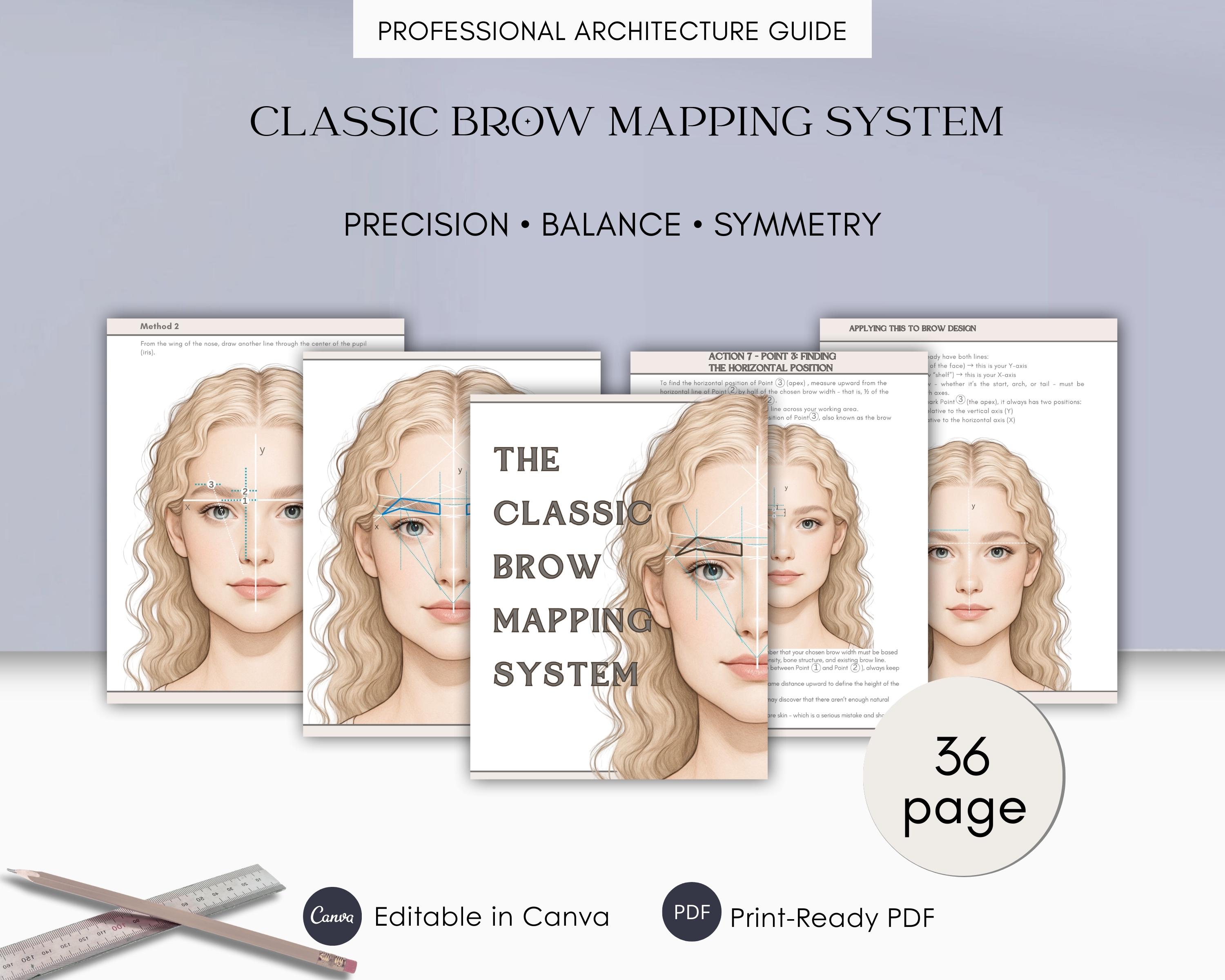 Classic Brow Mapping System Guide | Eyebrow Shaping Step-by-step Manual ...