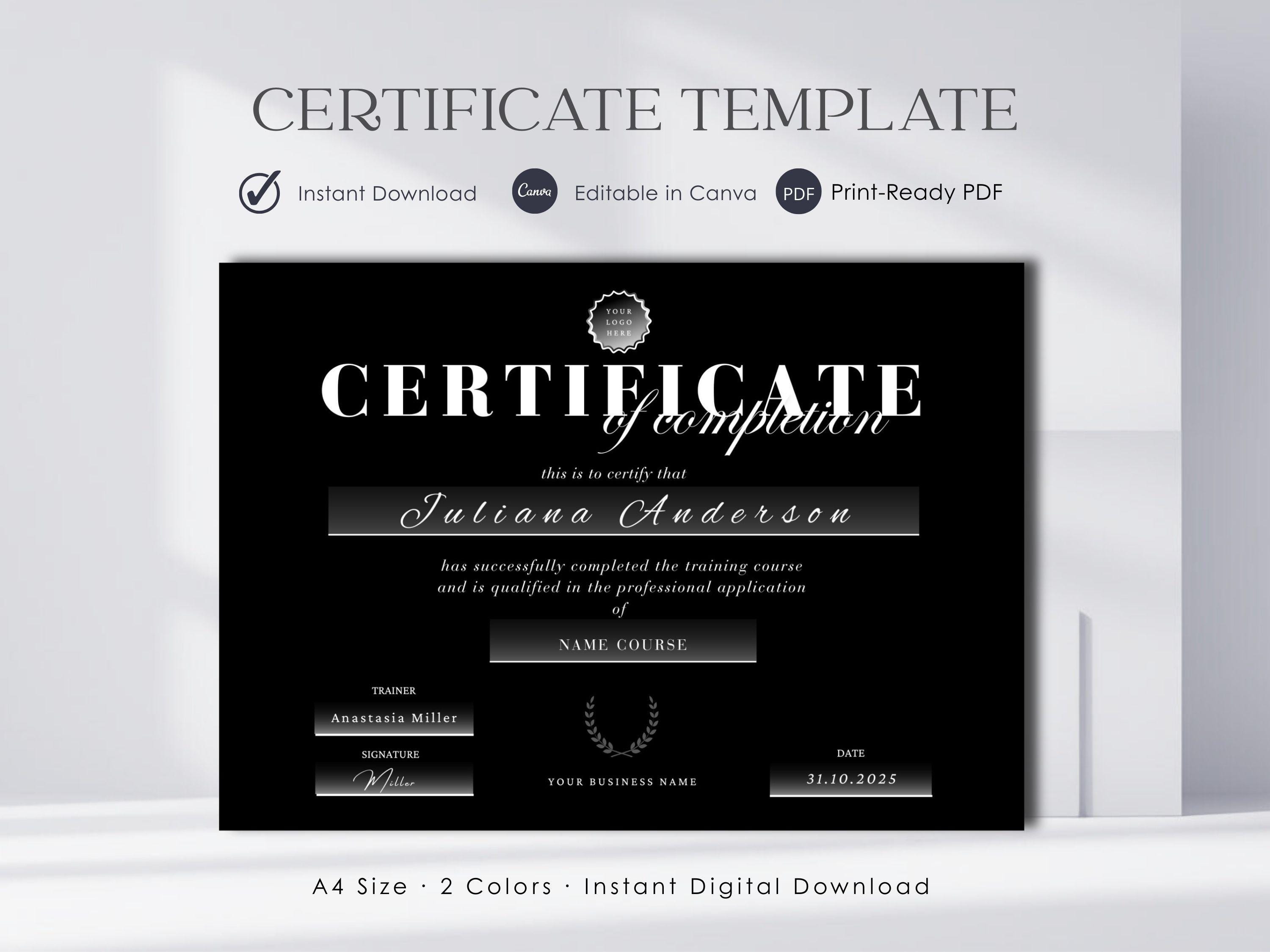 Luxury Beauty Academy Certificate Template • Editable in Canva (digital ...