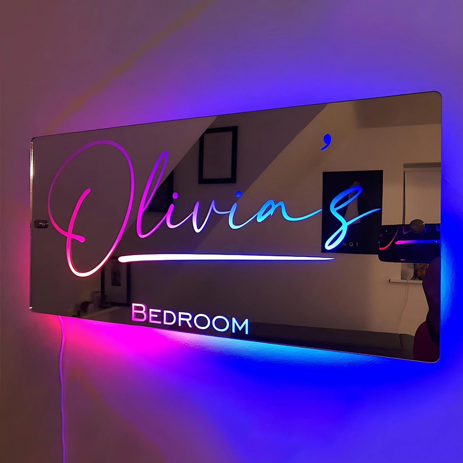 Personalized Name Mirror Led Light