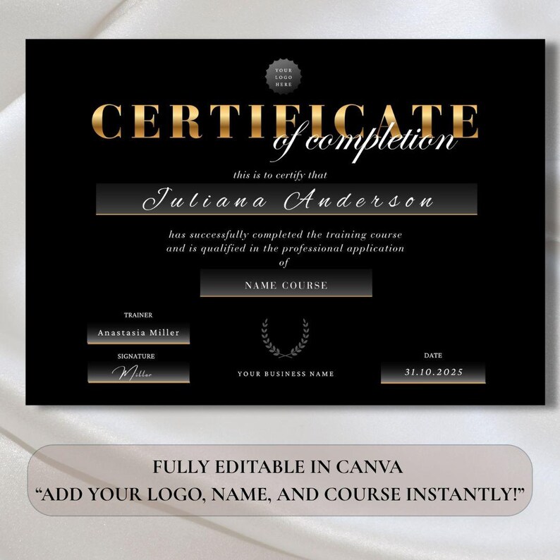 Editable Beauty Training Certificate Template | Lash, Brow Tech (canva ...