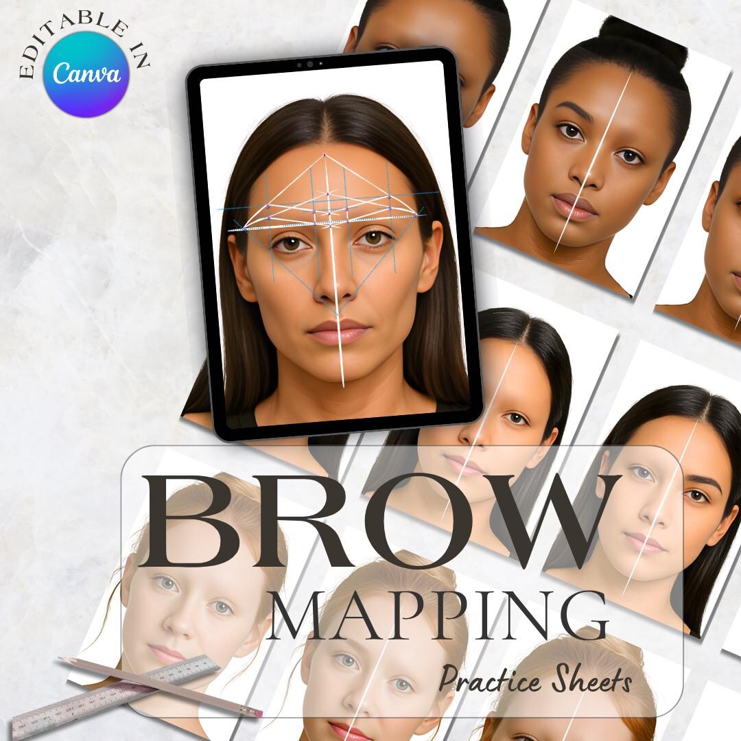 PMU Eyebrow Practice Sheets | Brow Mapping Forms for Microblading ...