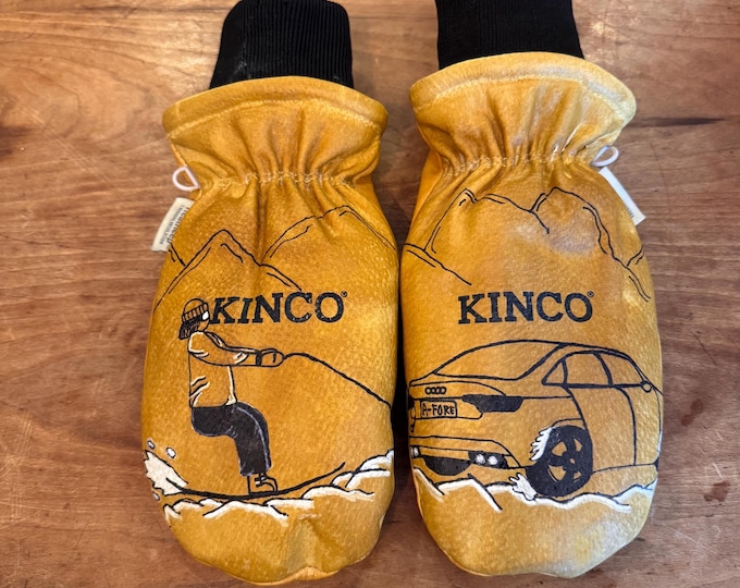 Hand Drawn Kinco Ski Skeleton Mittens - Size Large - Etsy