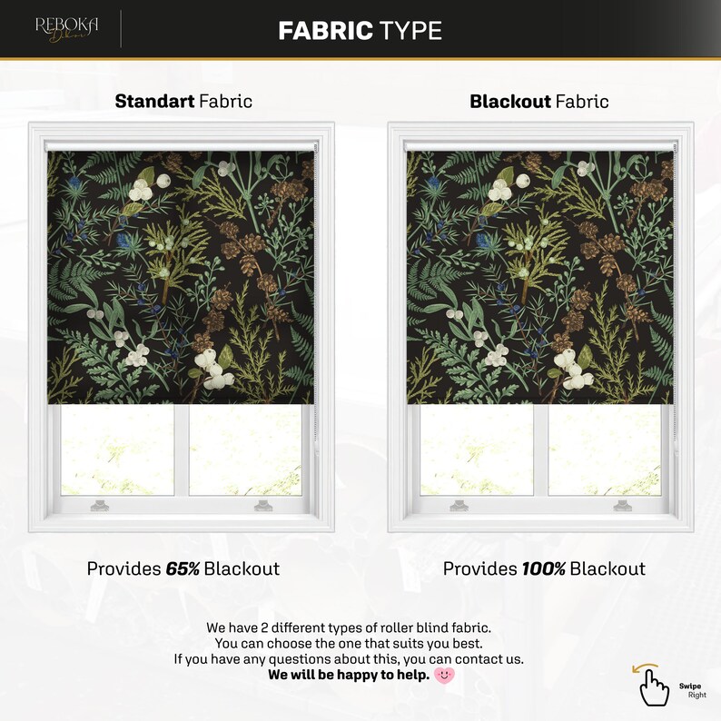 Botanical Printed Roller Shade, Floral Pattern Roller Blind for Living ...