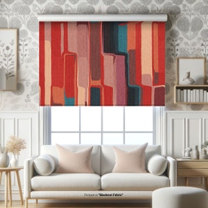 Abstract Red Roller Shades for Window,living Room Ethnic Geometric ...