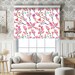 Pink Floral Roller Shades, Butterflies Fluttering in Flowers Roller ...