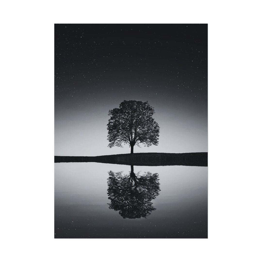 Tree in Silhouette Rolled Posters - Etsy