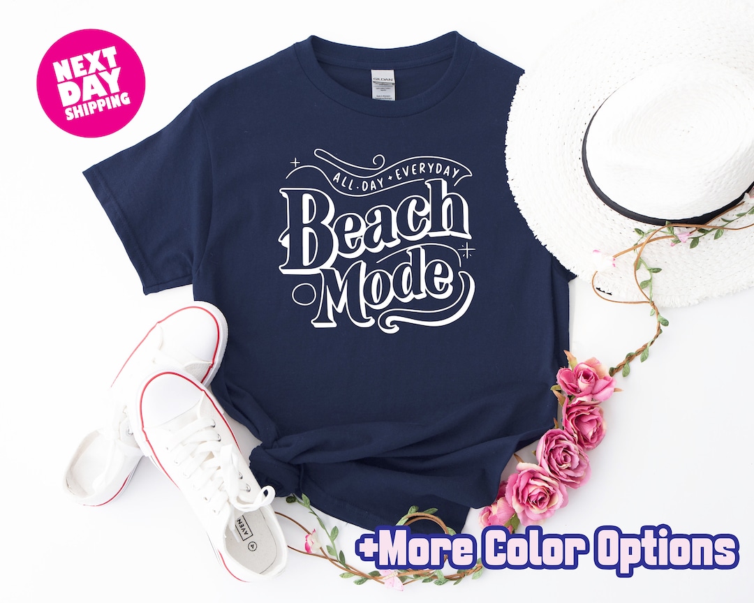 Beach Mode Shirt, Beach Shirt, Funny Summer Tees, Summer Quotes Tee ...