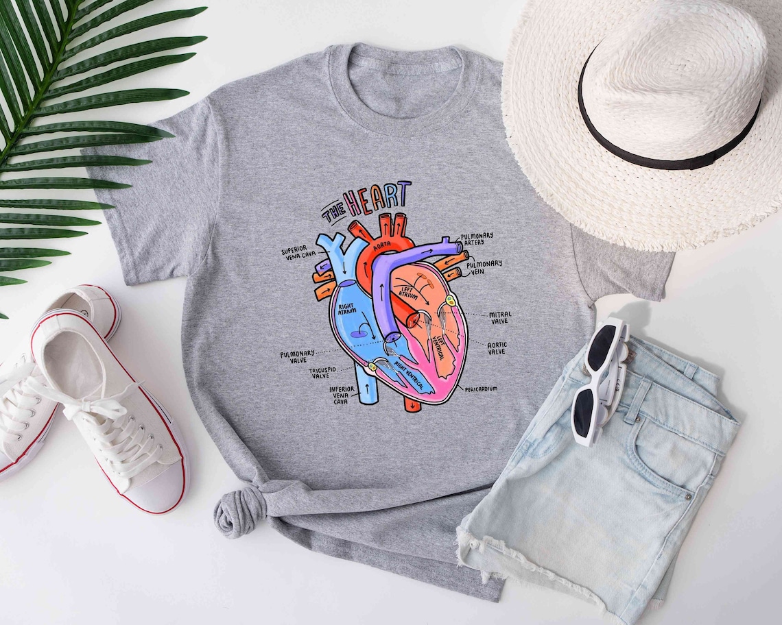 Heart Anatomy Shirt, Nurse Shirt, Anatomy Shirt, Cardiac Nurse Shirt ...