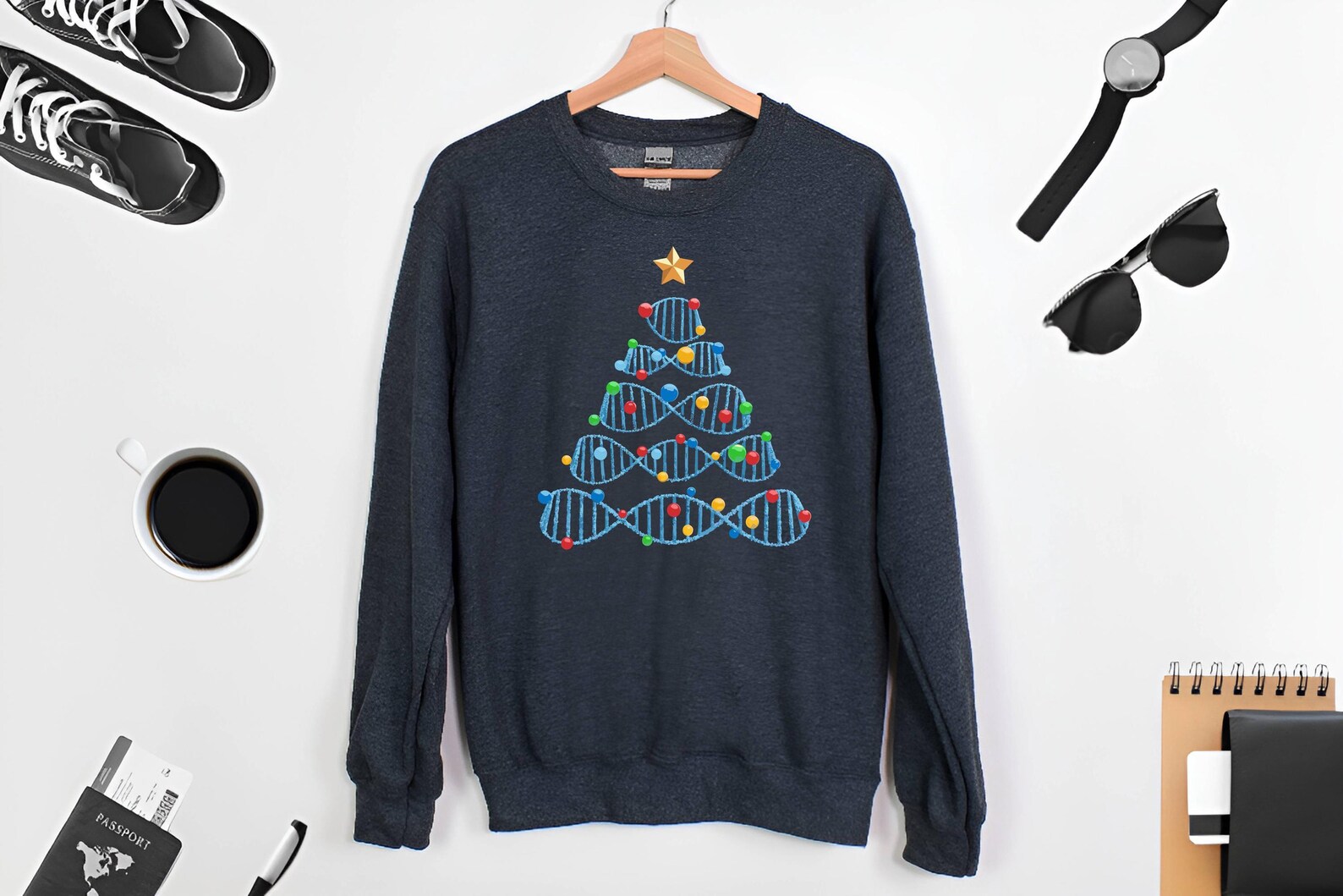 Dna Christmas Tree Sweatshirt, Science Christmas Hoodie, Cute Science ...