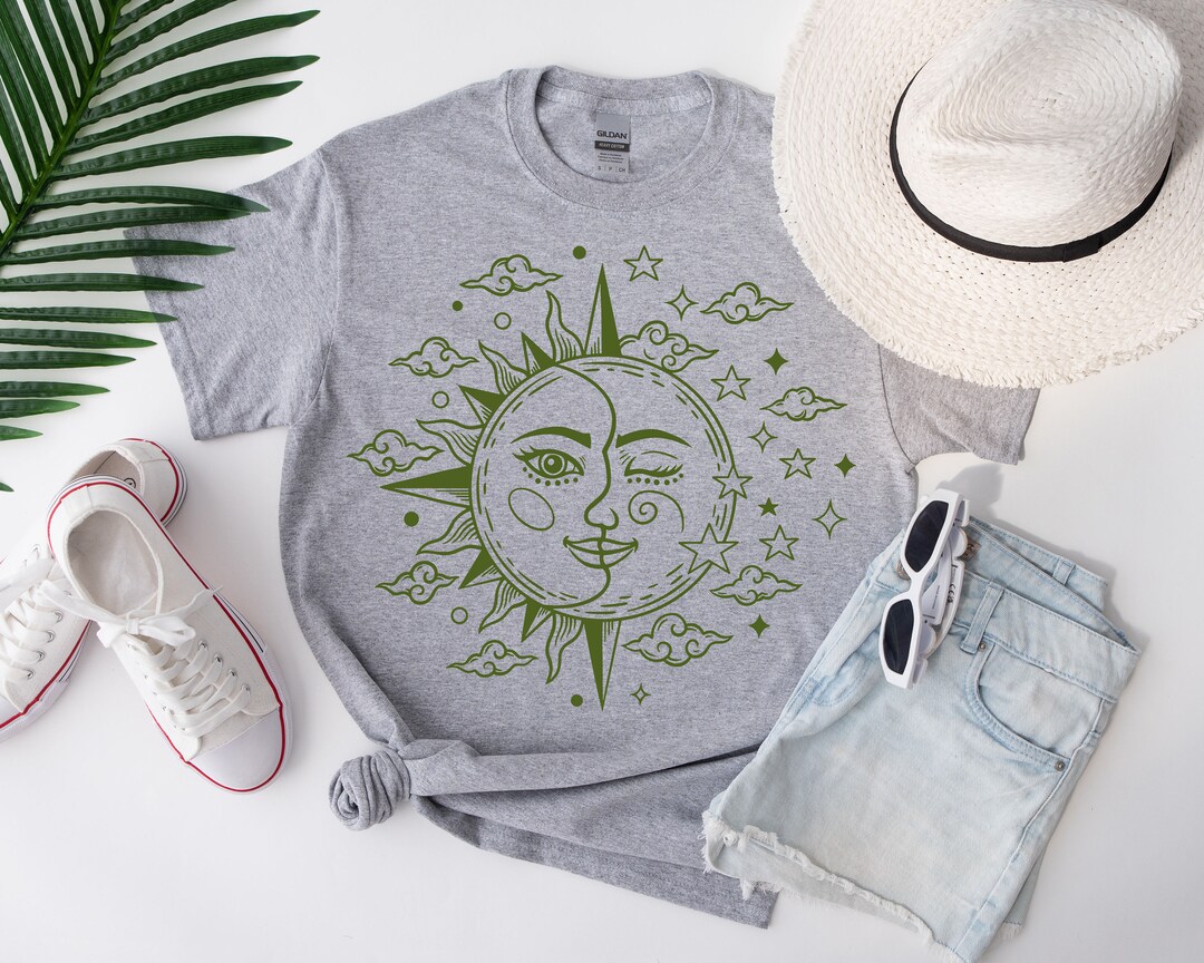 Boho Moon Shirt, Moon Phases T-shirt, Vintage Moon Shirt, Women Boho ...