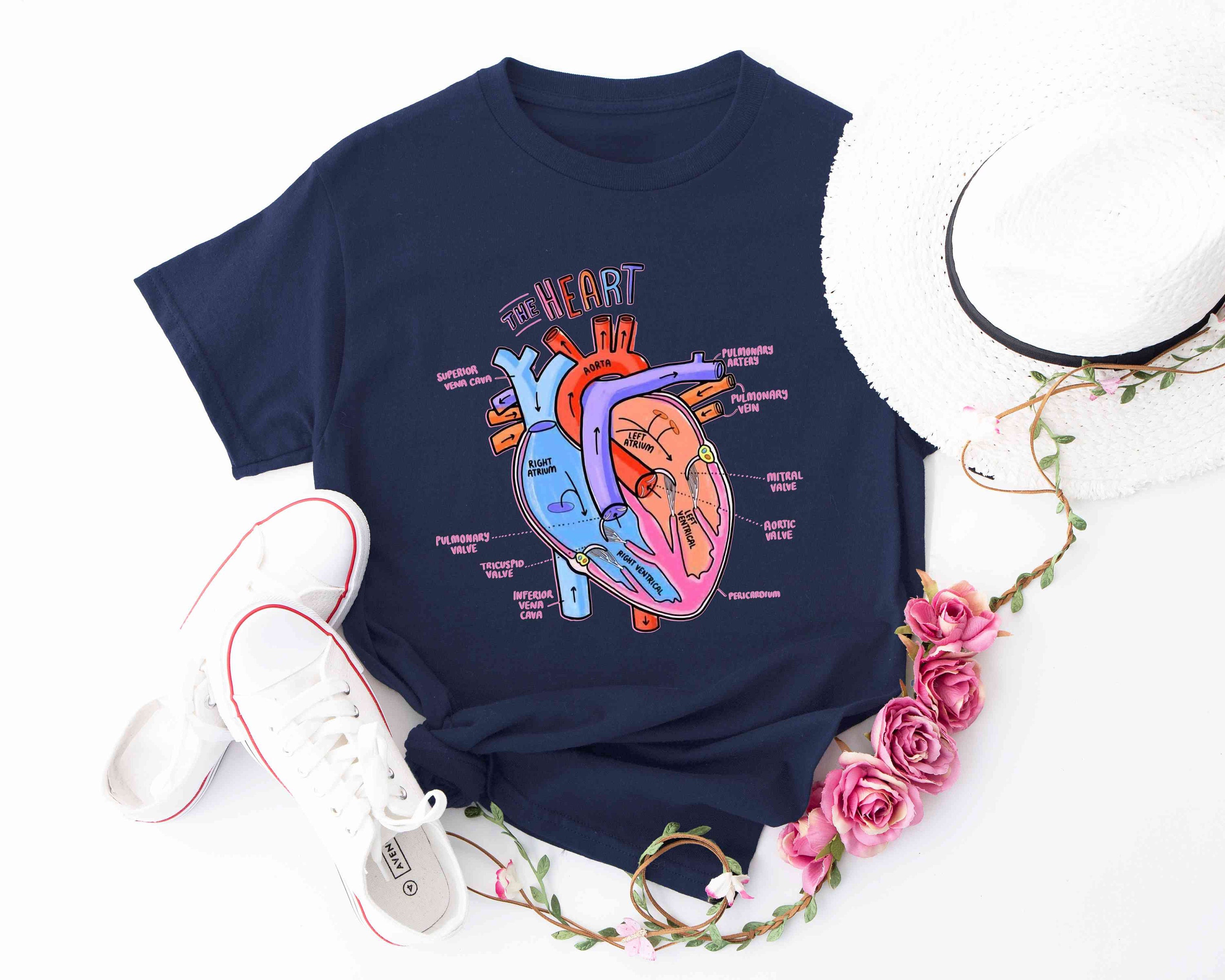 Heart Anatomy Shirt, Nurse Shirt, Anatomy Shirt, Cardiac Nurse Shirt ...