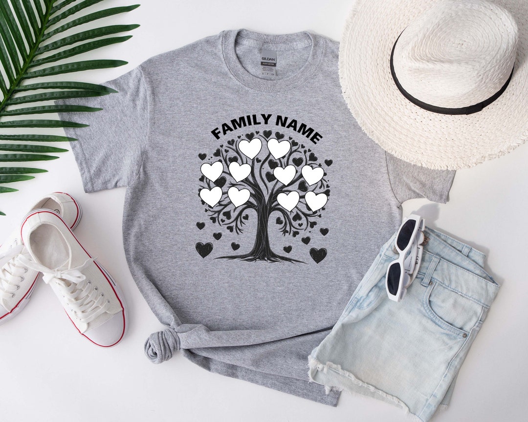 Custom Family Tree Shirt, Trendy Family Shirt, Cute Tree Shirt, Gift ...