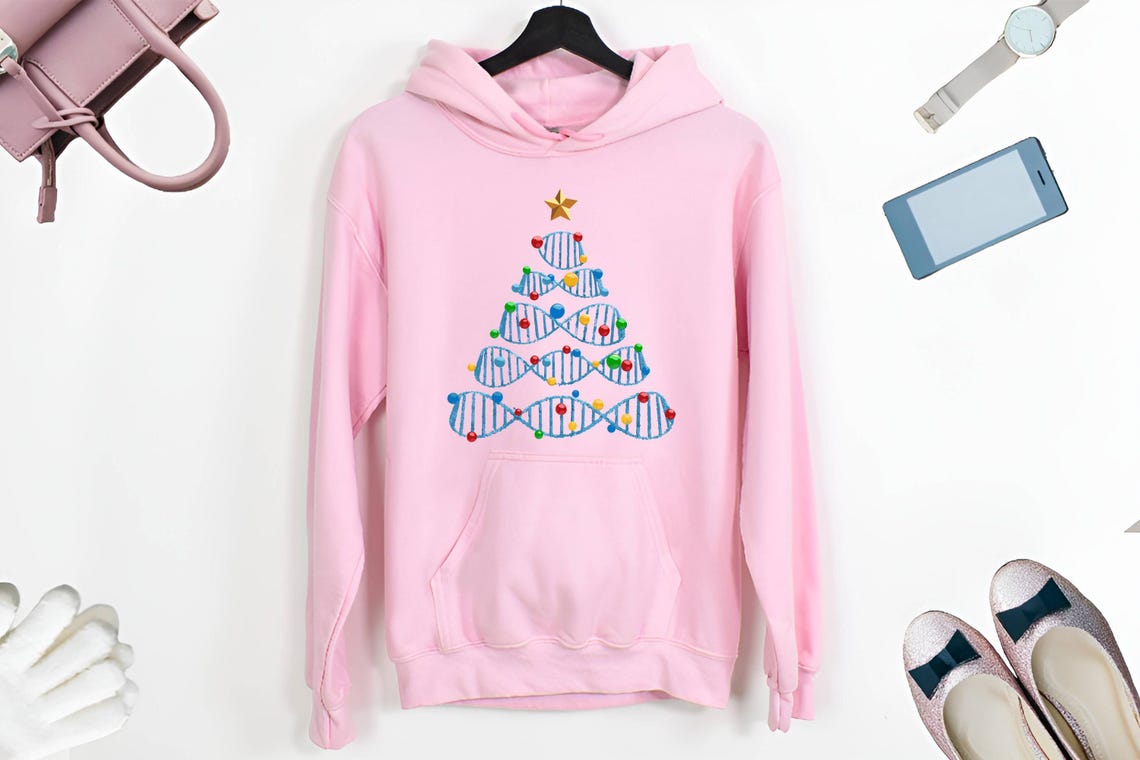 Dna Christmas Tree Sweatshirt, Science Christmas Hoodie, Cute Science ...