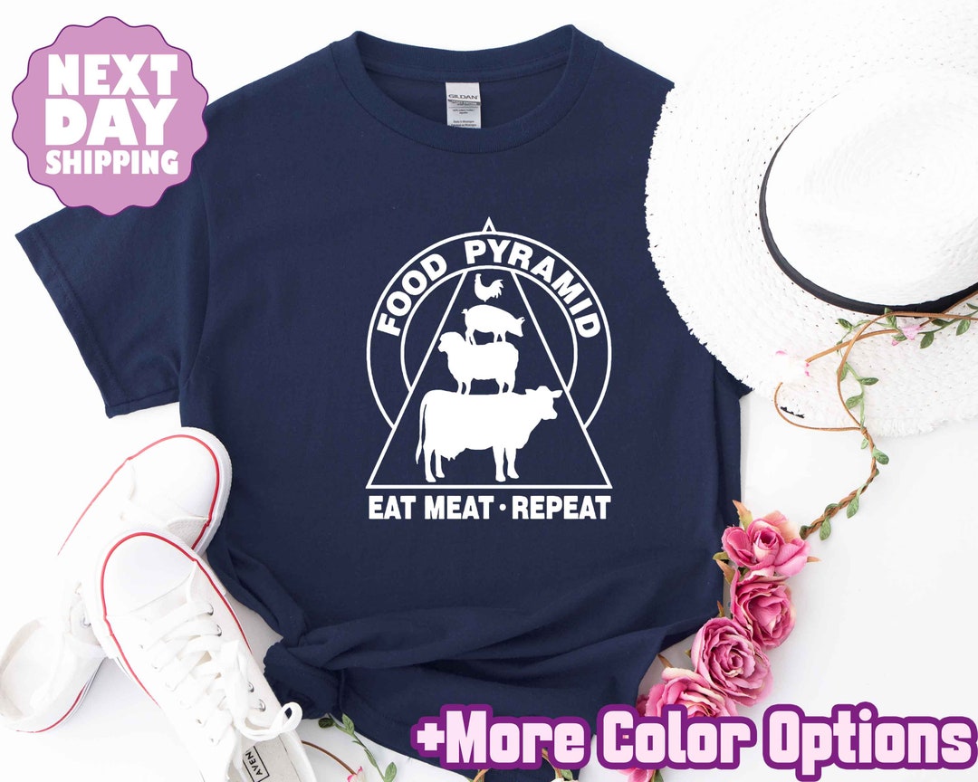 Eat Meat Repeat Tshirt, Carnivore Pyramid Shirt, Meat Lovers Shirt ...