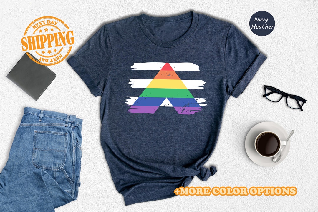 Straight Ally Flag Shirt, Ally Shirt, LGBTQ Ally Shirt, Rainbow Tee, Rainbow Lgbt Shirt, Gay ...