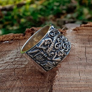 Sigurd and Fafnir Ring. Handcrafted Authentic Sterling Silver Viking ...
