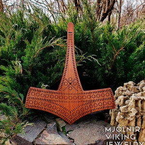 Wood Mjolnir Wall Hanging. Romersdal Mjolnir Wood Carving. Wood Thor ...