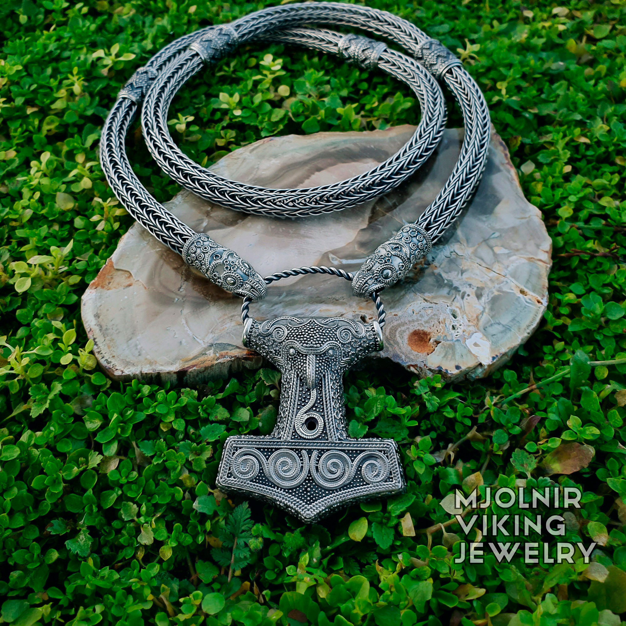 Raven Head Viking Replica Chain. Authentic Necklace With a Viking Beads ...