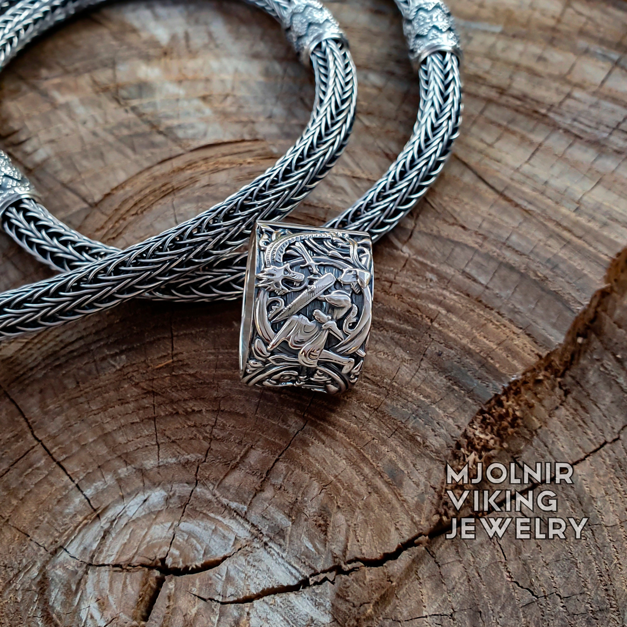 Handcrafted Sterling Silver Sigurd and Fafnir Viking Ring - Etsy