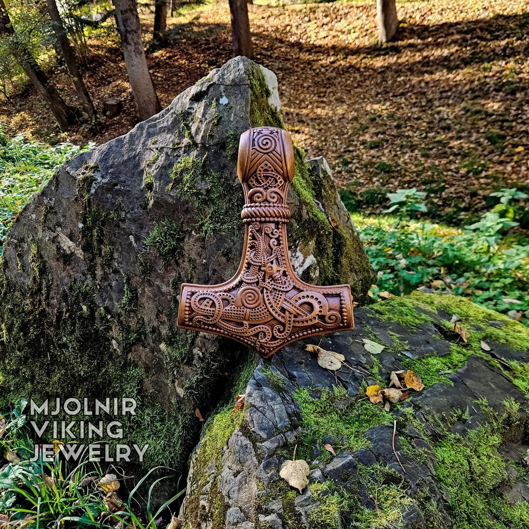 Wood Mjolnir Wall Hanging. Wood Thor Hammer Viking Decor. Mammen Style ...