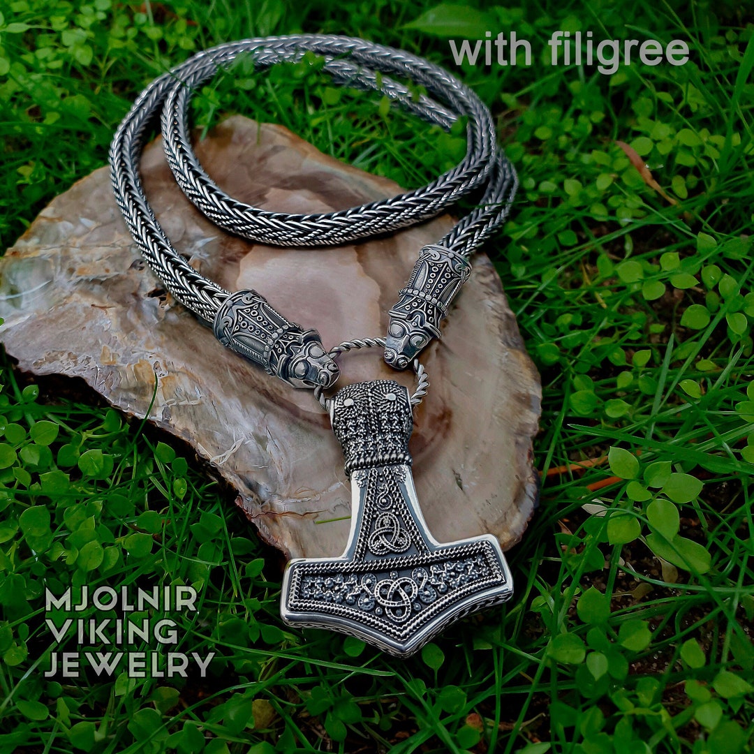 Wolf Heads Viking Replica Chain. Authentic Filigree Necklace With Wolf ...