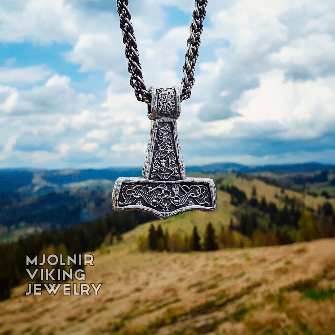 Oseberg Mjolnir Pendant. Authentic Thor Hammer Necklace. Handcrafted ...