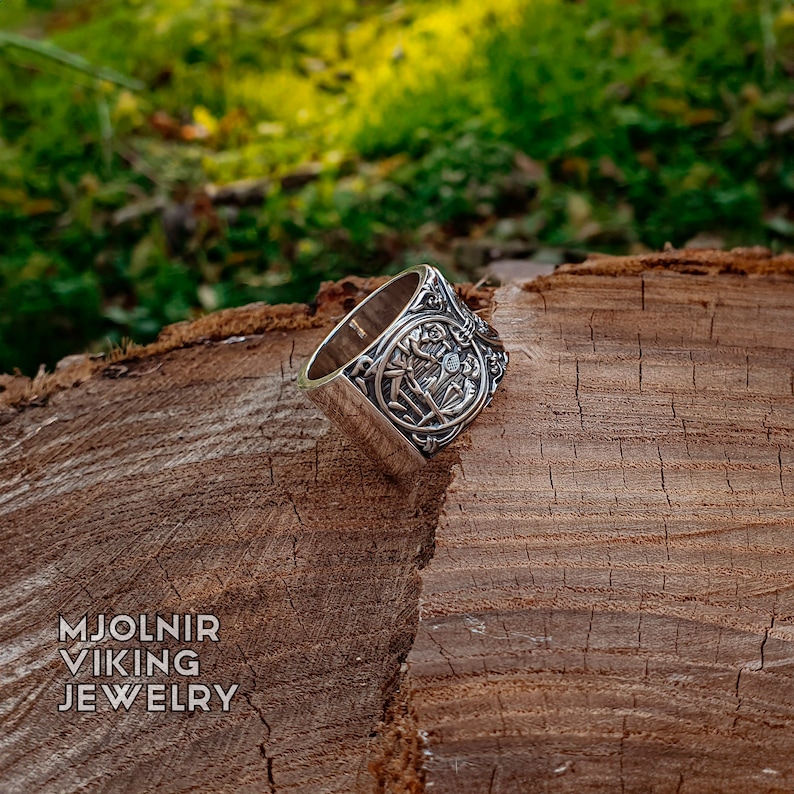 Sigurd and Fafnir Ring. Handcrafted Sterling Silver Viking Ring. Viking ...
