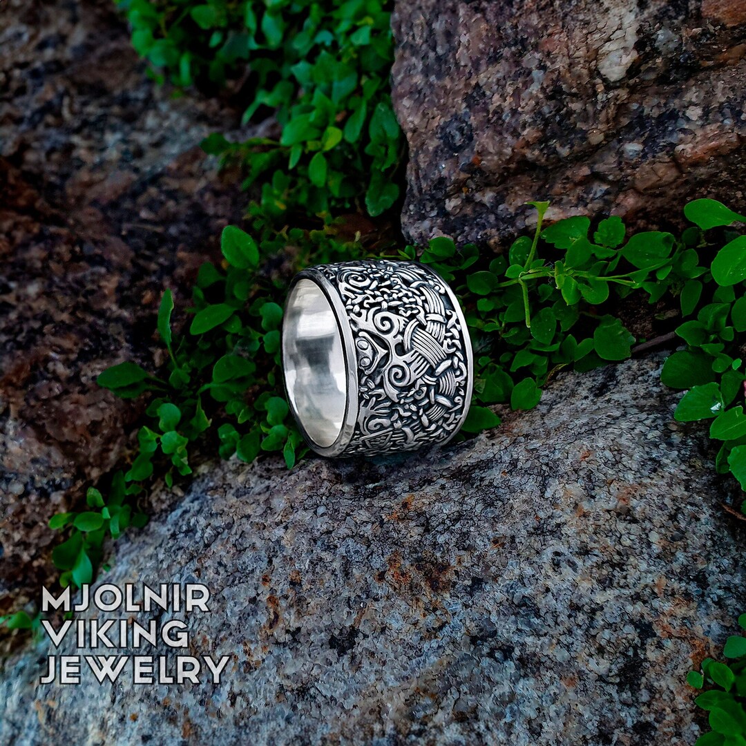 Unique Handcrafted Sterling Silver Viking Ring: Design Based on San ...