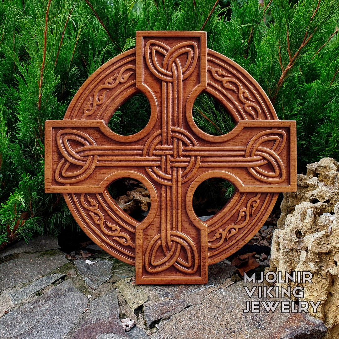Wood Celtic Cross Replica From Helensburgh. Celtic Cross Wood Carving ...