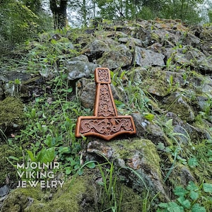 Wood Mjolnir Wall Hanging. Oseberg Style Mjolnir Wood Carving. Wood ...