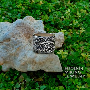 Sigurd and Fafnir Ring. Handcrafted Authentic Sterling Silver Viking ...