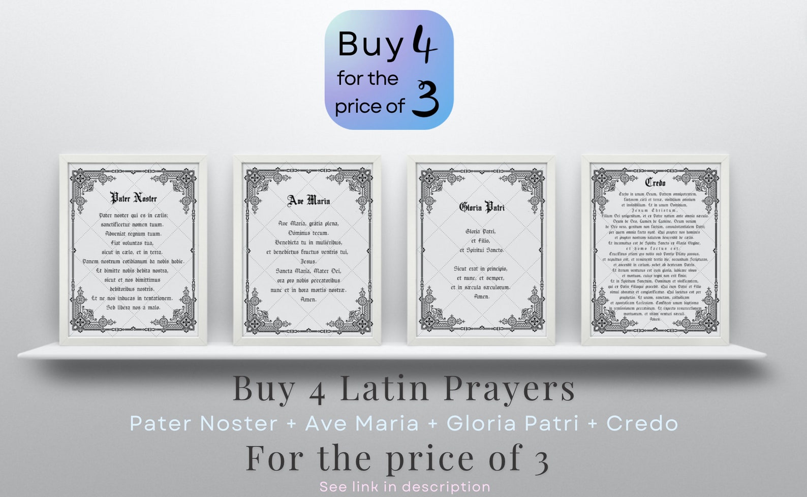 Ave Maria Printable Prayer | Hail Mary in Latin | Traditional Catholic ...
