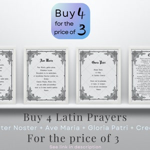Ave Maria Latin Prayer Printable: Catholic Wall Art (digital Download ...