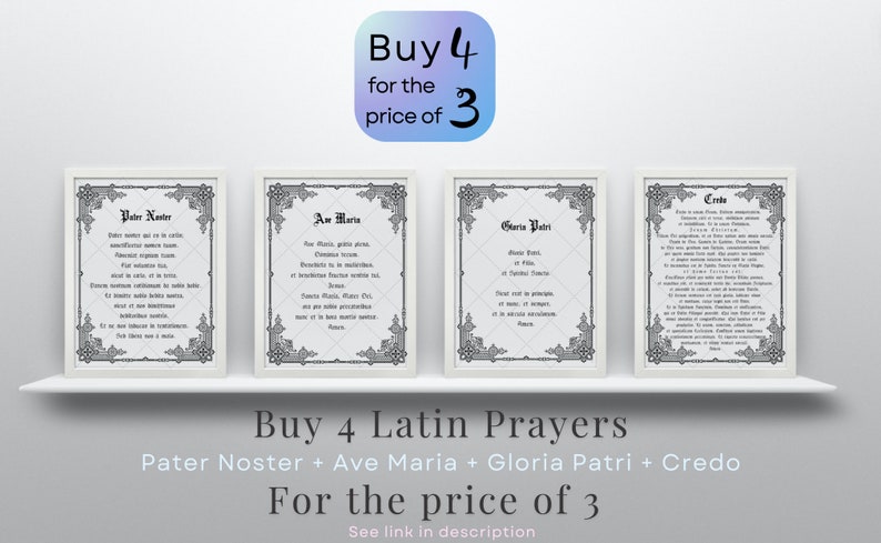 Ave Maria Latin Prayer Printable: Catholic Wall Art (digital Download ...