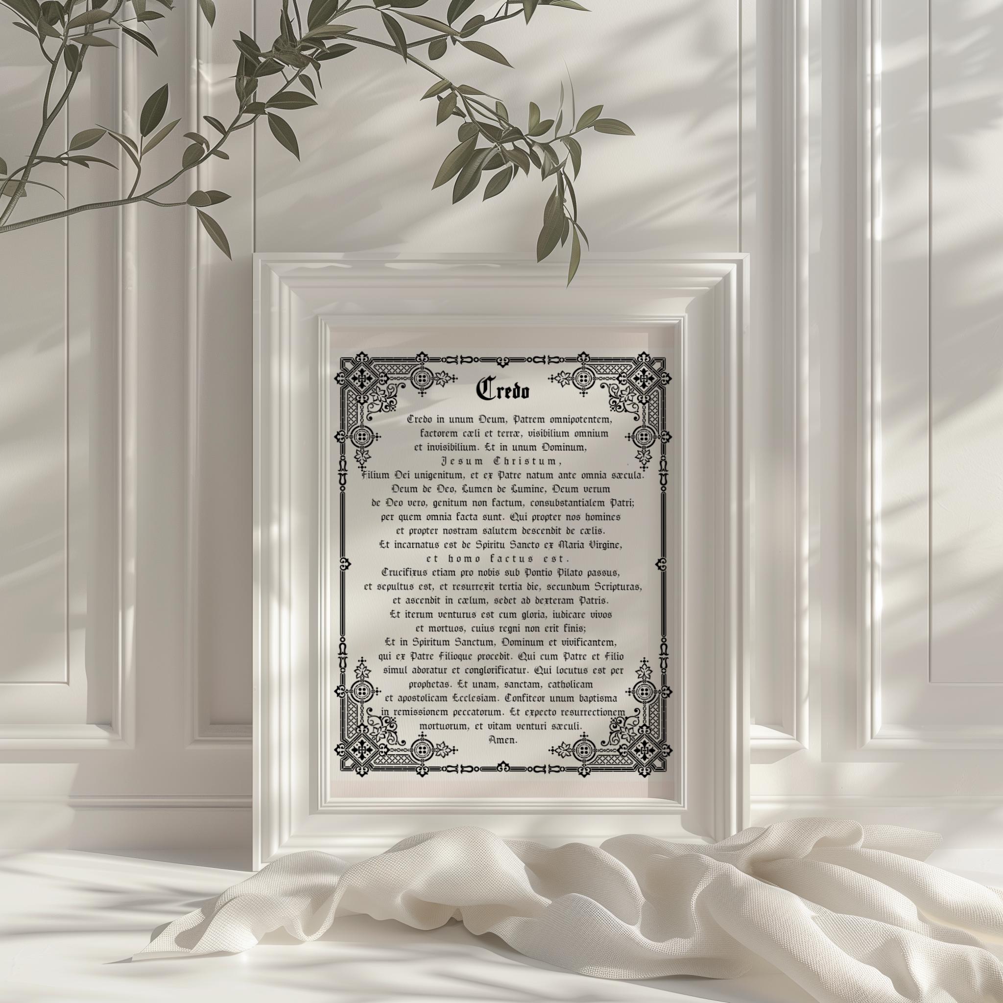 Credo Prayer Printable: Traditional Catholic Latin Mass Art (digital ...