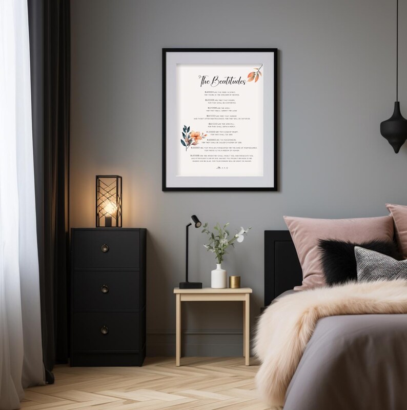 Beatitudes Bible Verse Printable Wall Art: Christian Home Decor (PDF ...