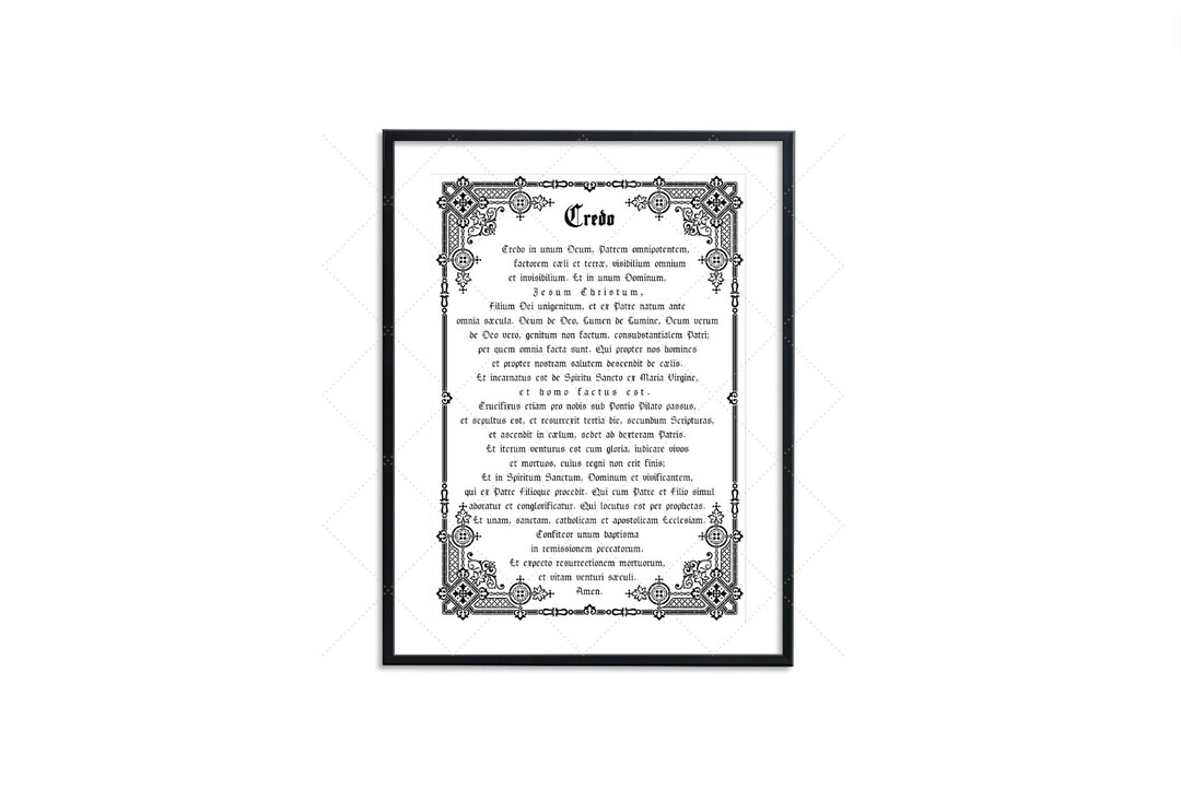 Credo Traditional Catholic Printable Prayer | Nicene Creed in Latin ...