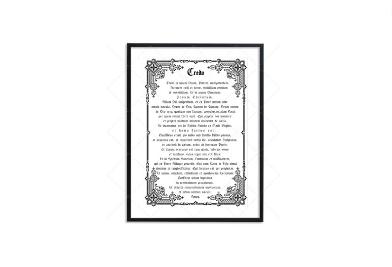 Credo Traditional Catholic Printable Prayer | Nicene Creed in Latin ...